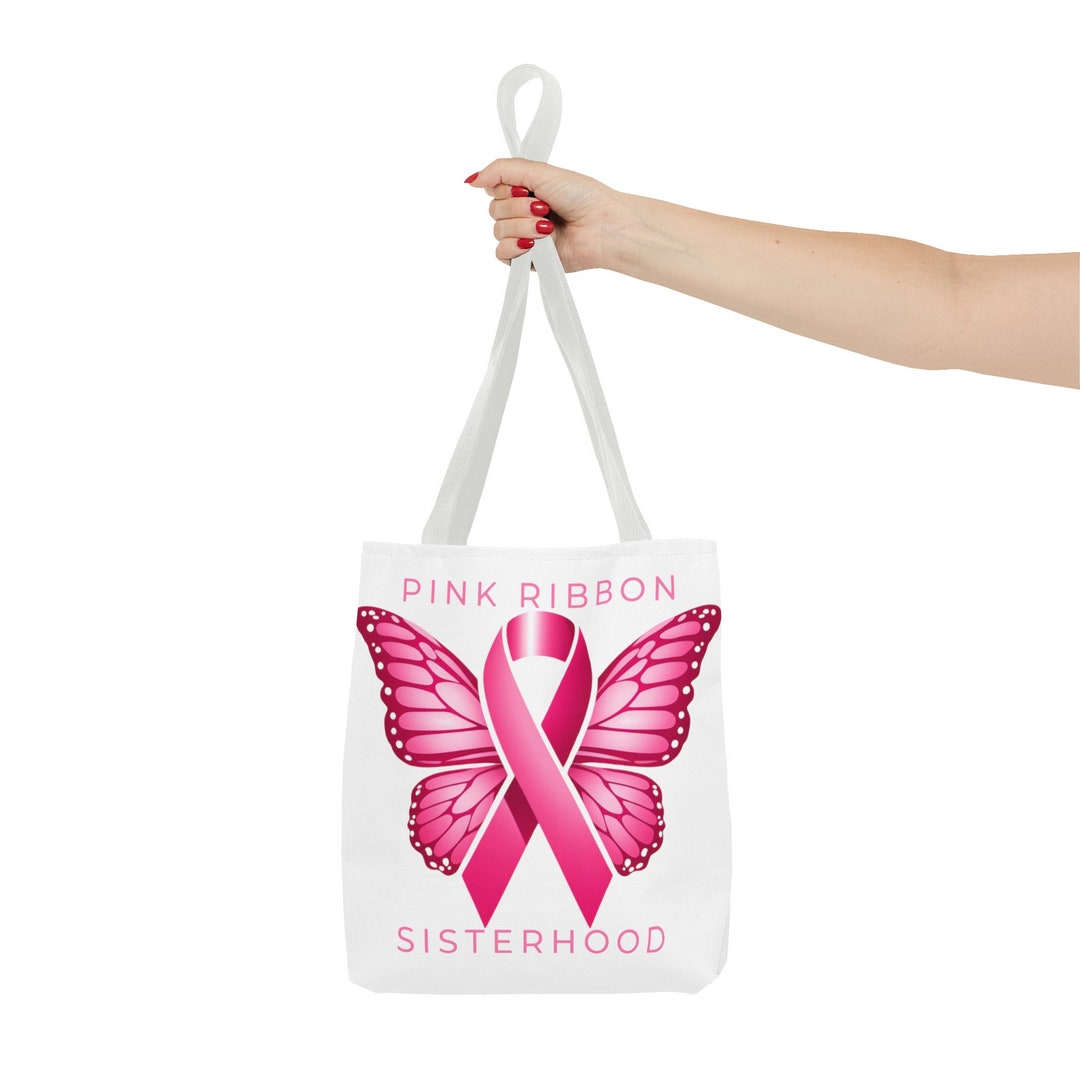 Pink Ribbon Tote Bag (white) - Etsy