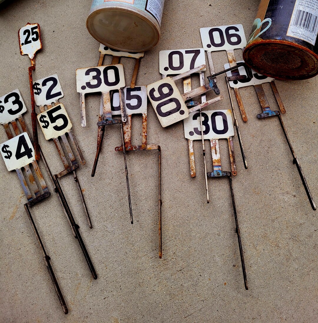 Large Vintage Cash Register Flags: Metal Numbers, Farmhouse Decor - Etsy