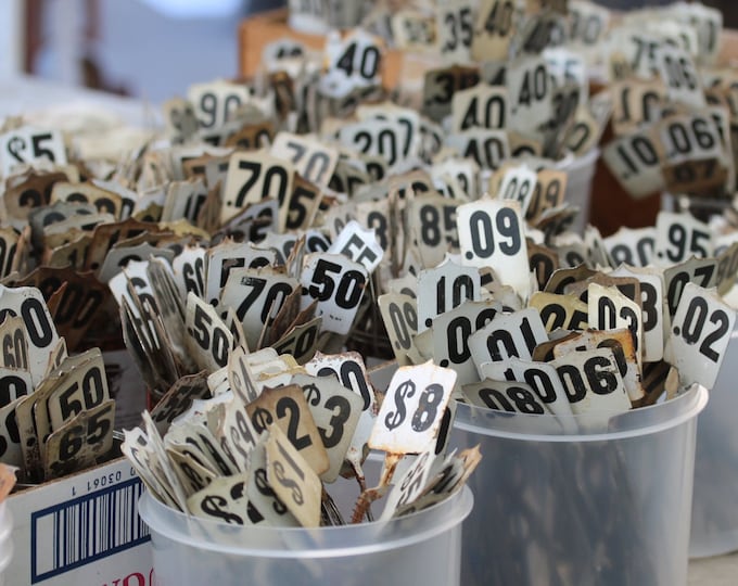 Cash Register Flag Table Numbers Wedding Restaurant Seating Vintage ...