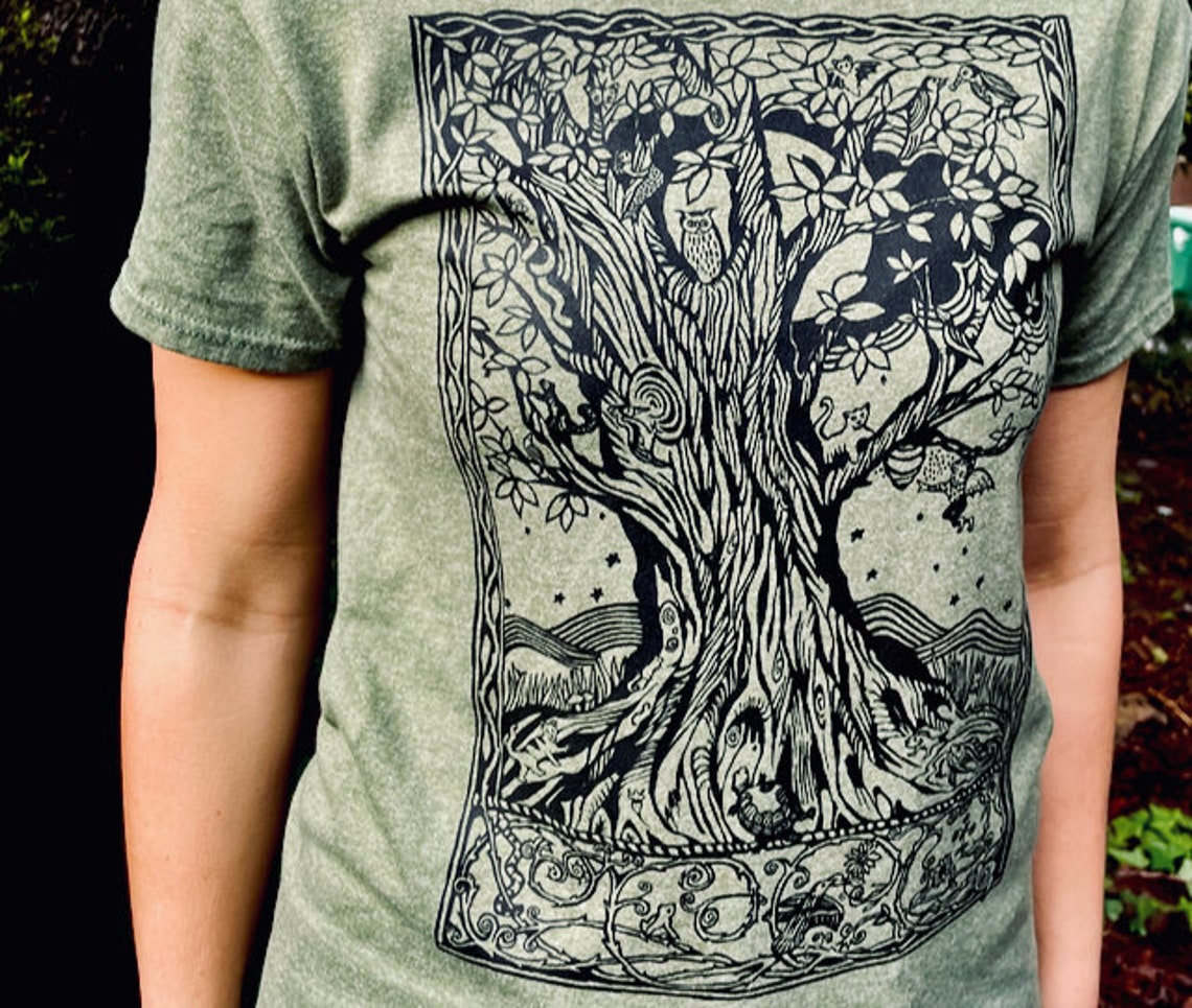 Green Tree of Life Tshirt Unisex Mens Women's Moon Tree - Etsy