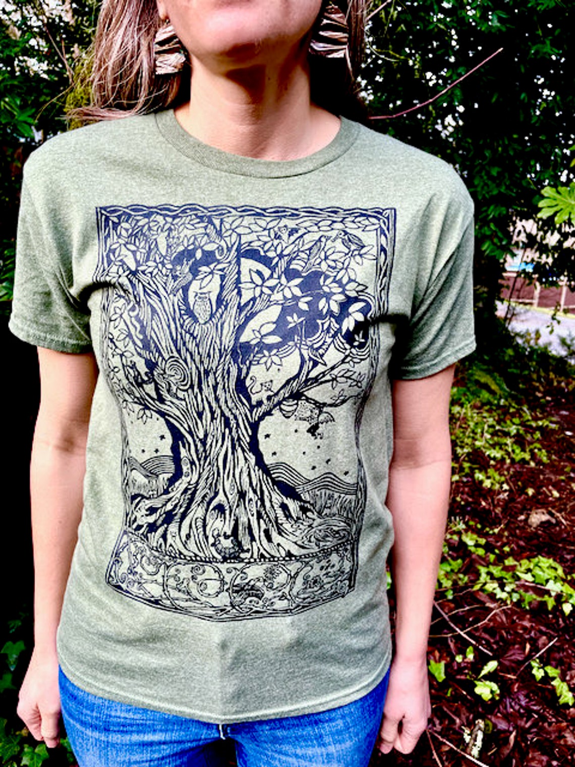 Green Tree of Life Tshirt Unisex Mens Women's Moon Tree - Etsy