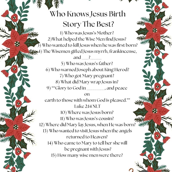 Christian Christmas Games - Etsy