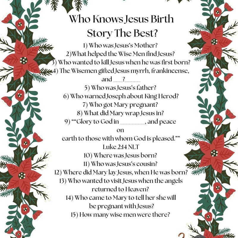Christian Christmas Games - Etsy