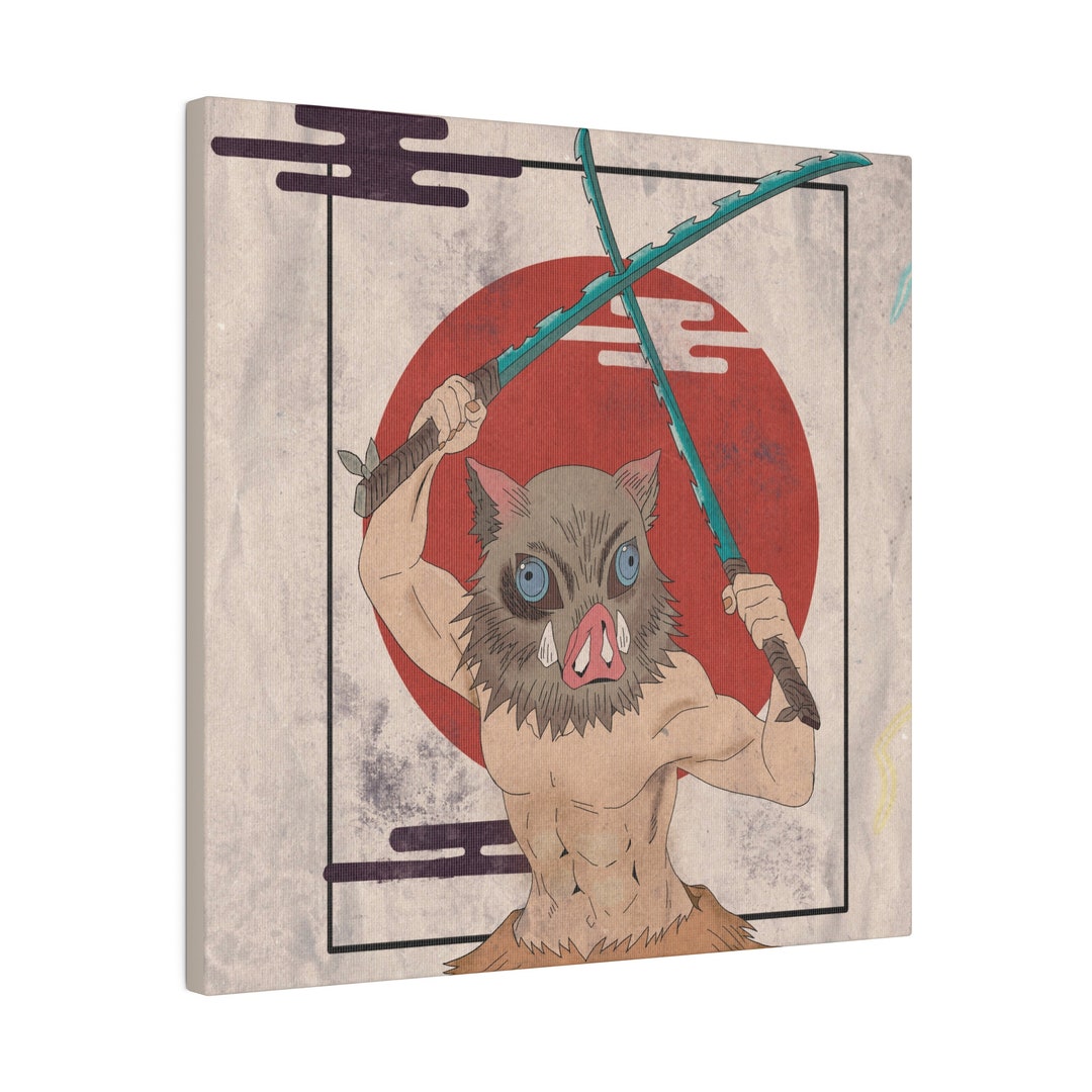 Epic Inosuke Sword Art Print Perfect for Demon Slayer Fans. Japanese ...