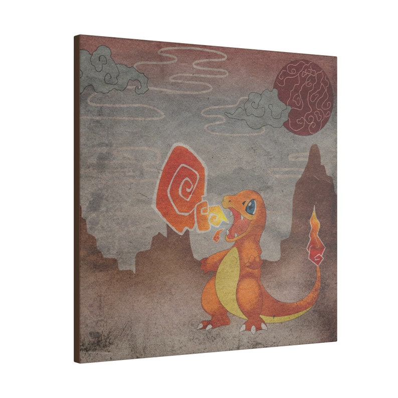 Charmander Pokémon Wall Art in Aesthetic Japanese Style for Anime ...