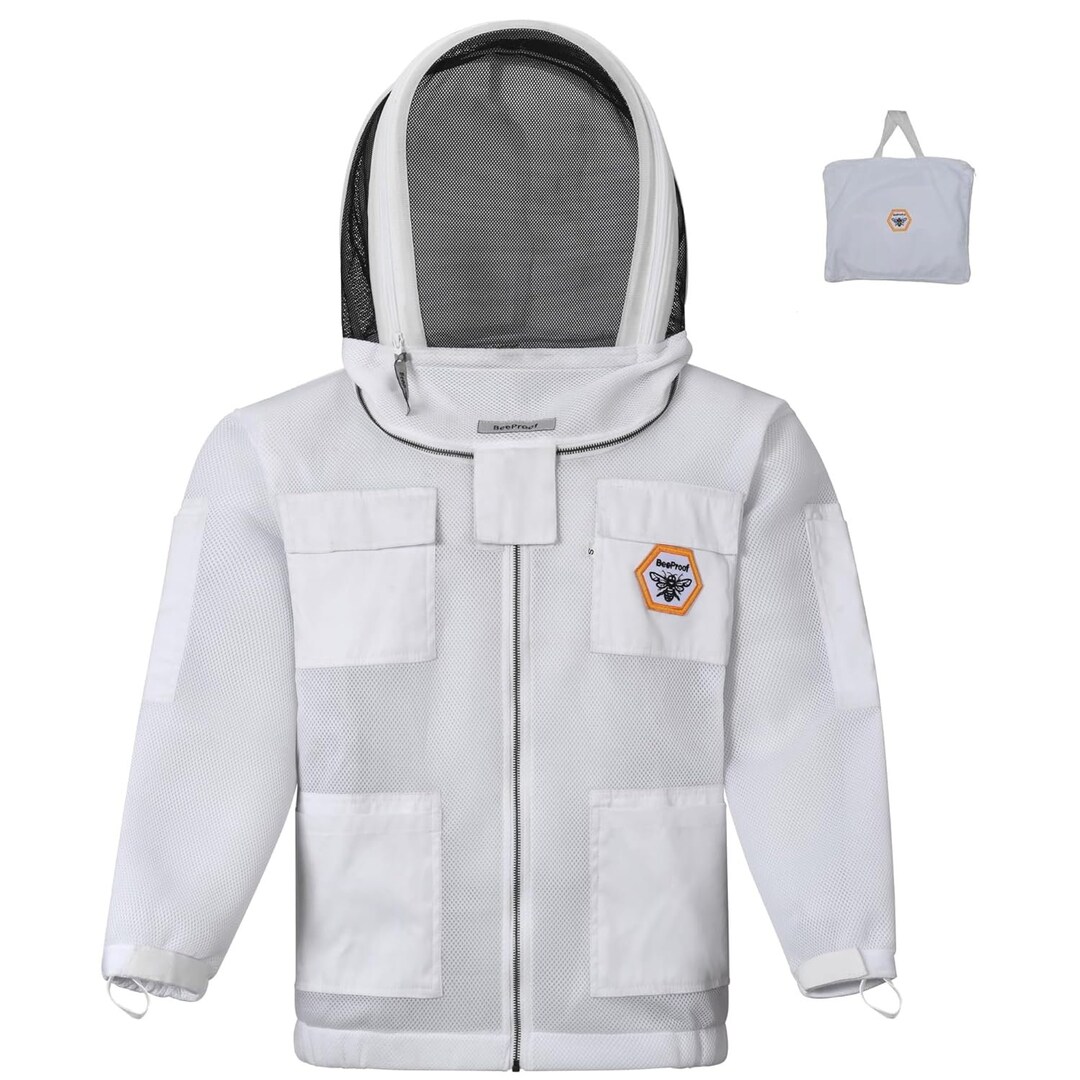 Bee Jacket Mesh Ventilated for Beekeeper's Total Protection, Light ...