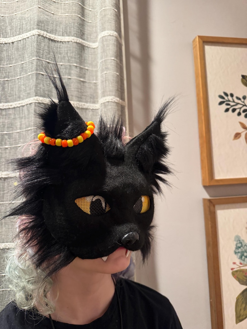Custom, Handmade Black Maine Coon Cat Therian Mask - Etsy