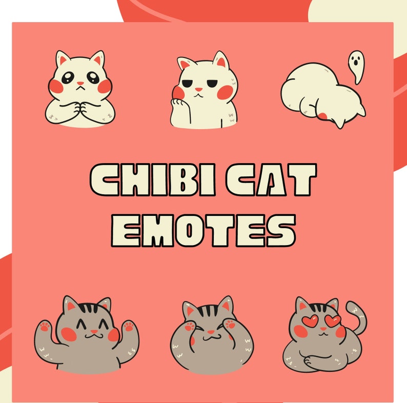 Chibi Cat Emotes - Etsy