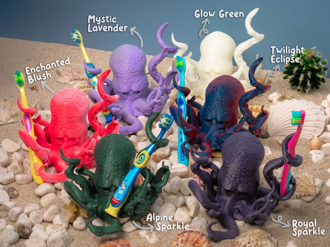Kids Octopus Toothbrush Holder - 3D Print Fun Accessory - Etsy