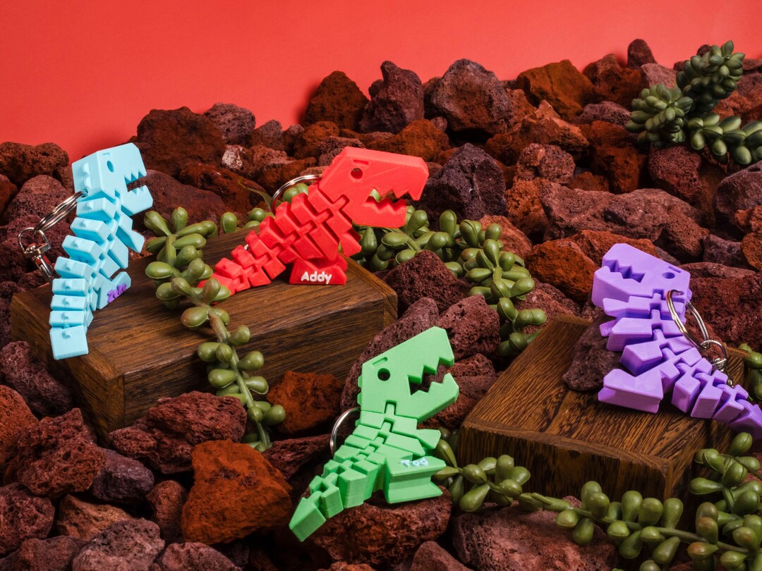 3D Flexi Rex Dinosaur Personalized Name Desk Accessory Child Toy ...