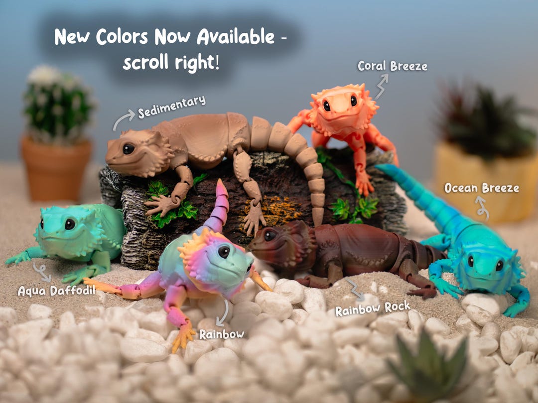 Realistic Bearded Dragon 3D Printed - Etsy