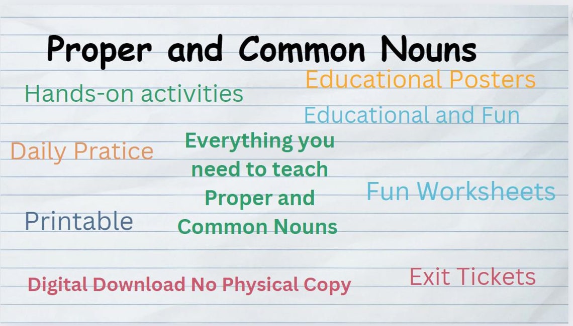 Common and Proper Nouns - Etsy
