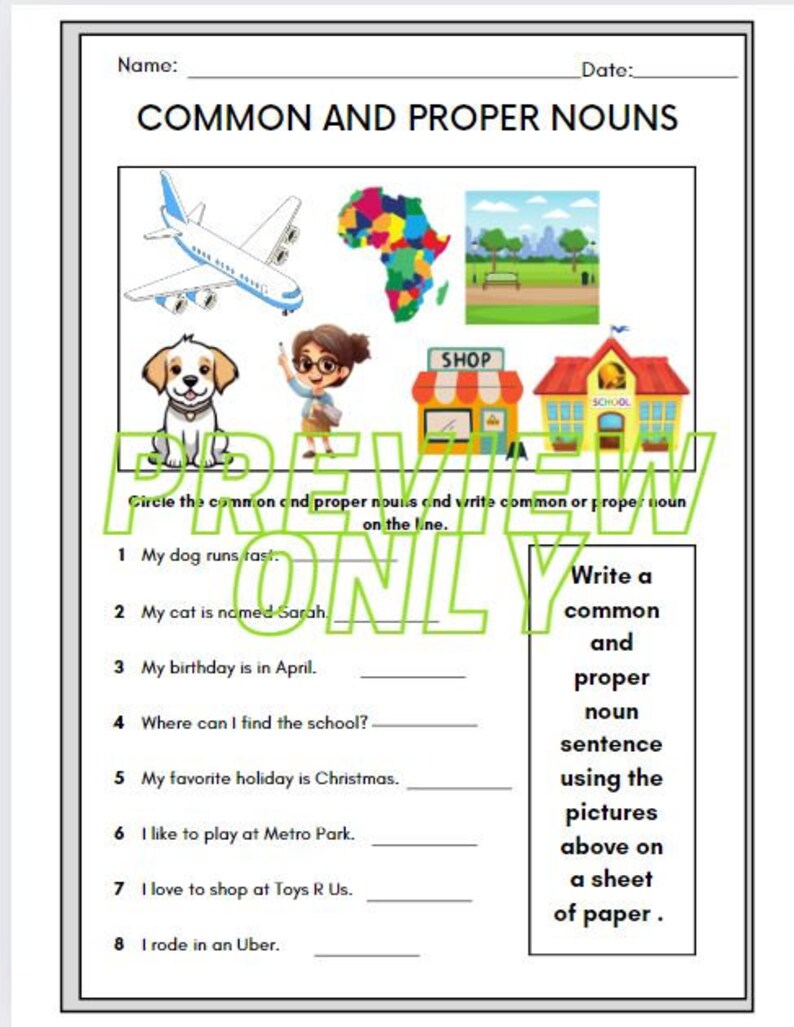 Common and Proper Nouns - Etsy