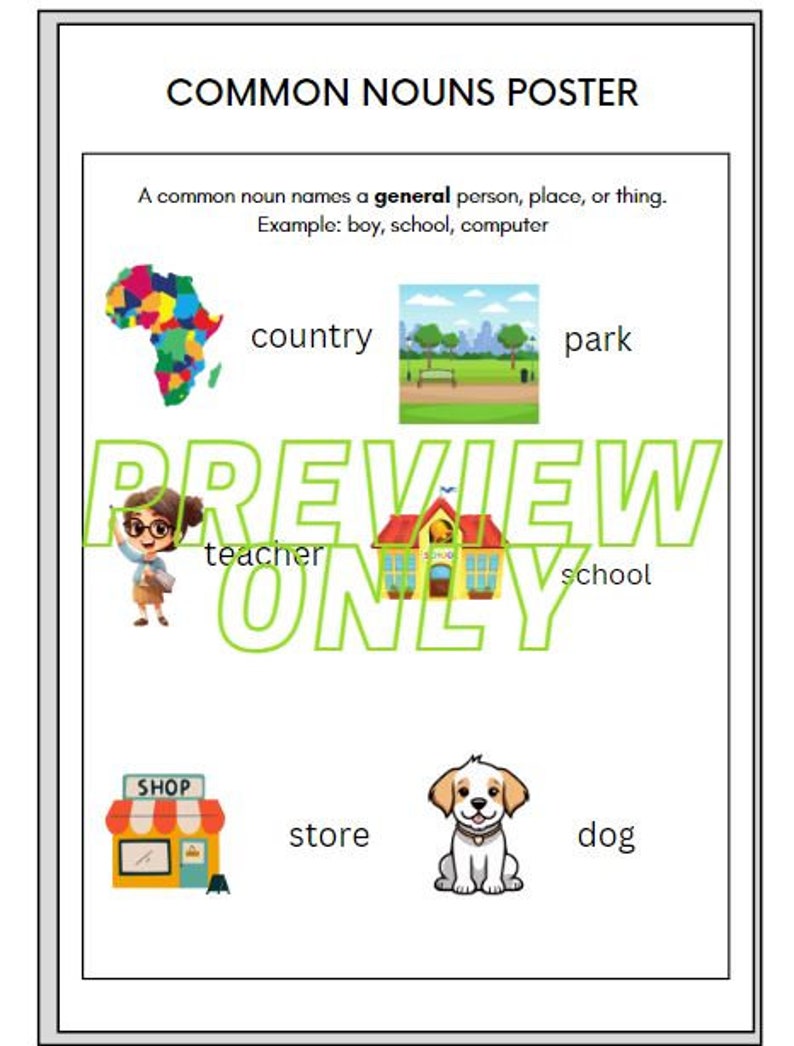 Common and Proper Nouns - Etsy