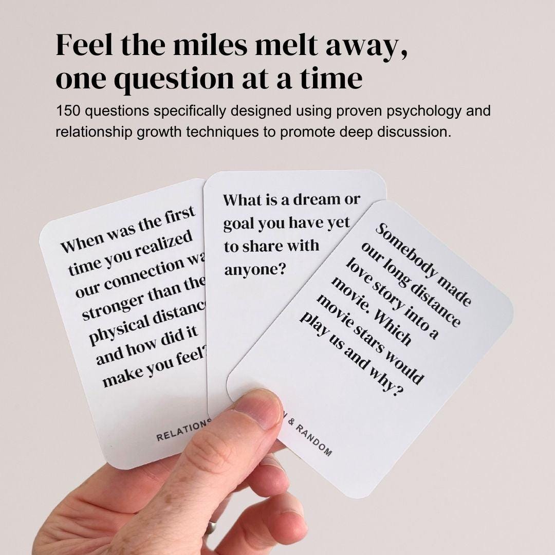Long Distance Questions: Couples Conversation Starters Card Game | 150 ...