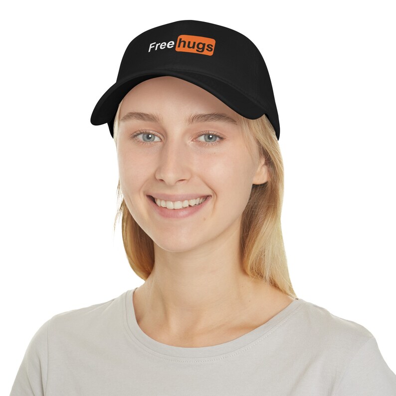 Free Hugs Hat Funny Hat Design for Friends Black and Orange Hat Phub ...