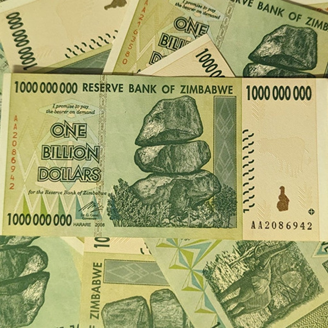 Zimbabwe 1 Billion Dollar Bill Banknote World Money Hyperinflation ...