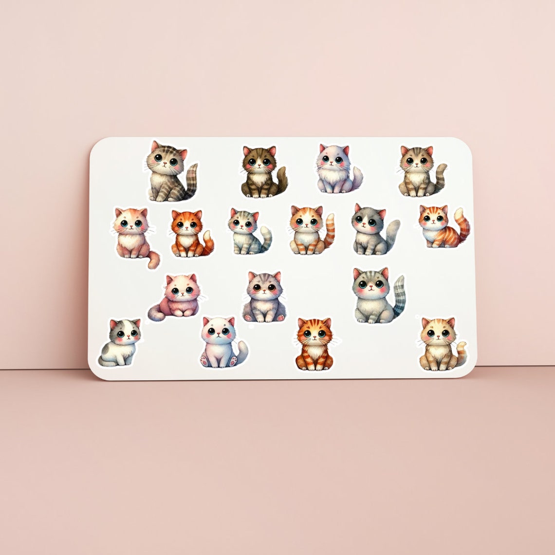 Cat Printable Stickers Pack, Cute Sticker, Print and Cut Sticker ...