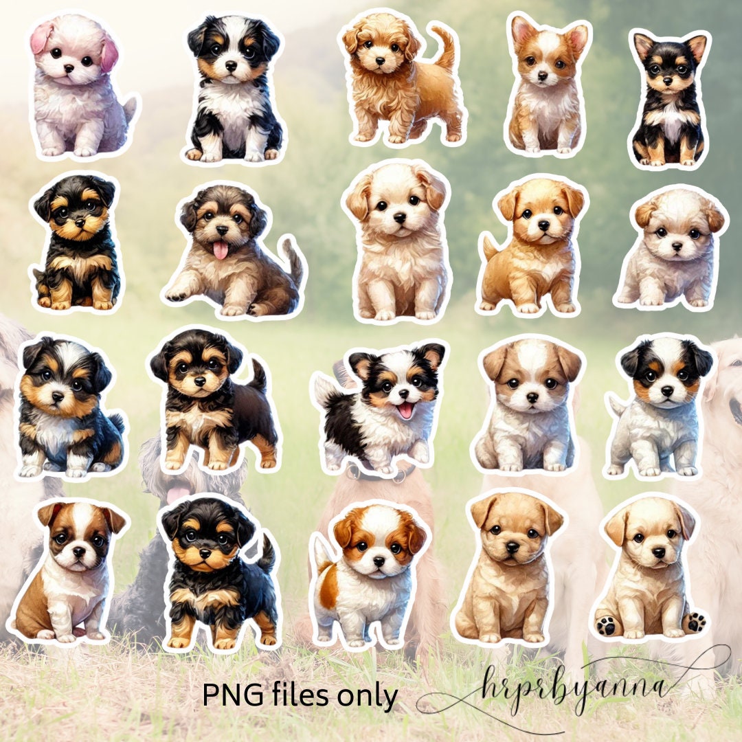 Dog Printable Stickers Pack, Cute Sticker, Print and Cut Sticker ...