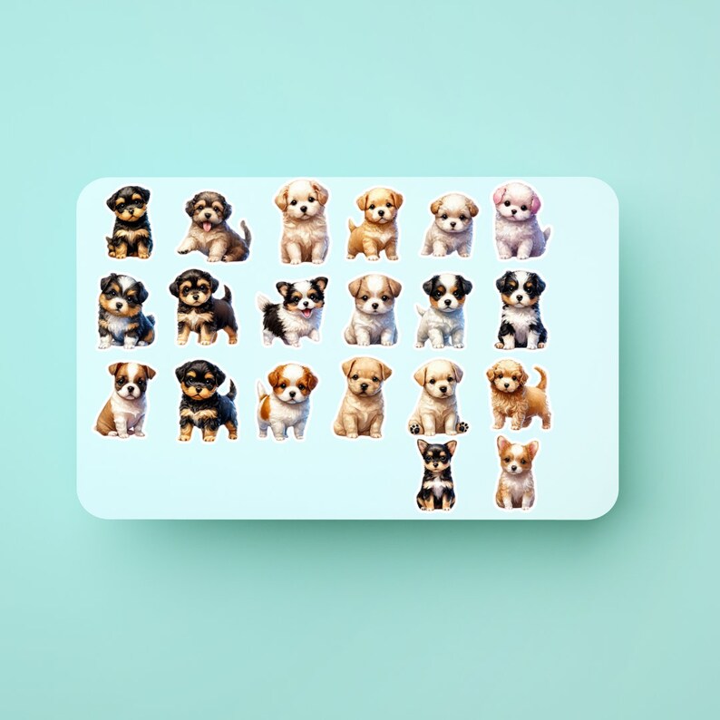 Dog Printable Stickers Pack, Cute Sticker, Print and Cut Sticker ...