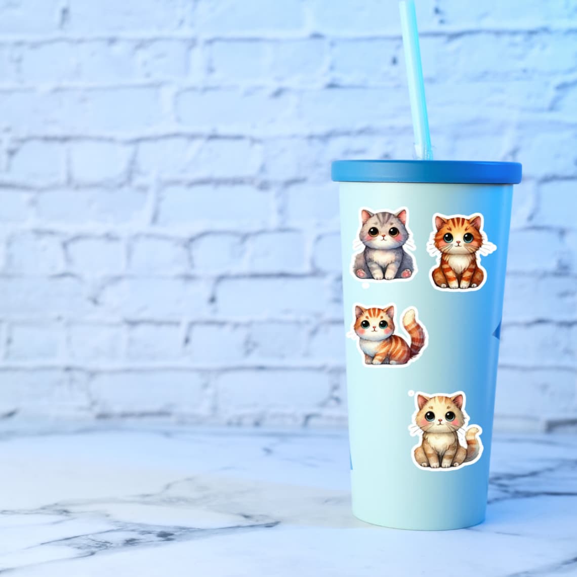 Cat Printable Stickers Pack, Cute Sticker, Print and Cut Sticker ...