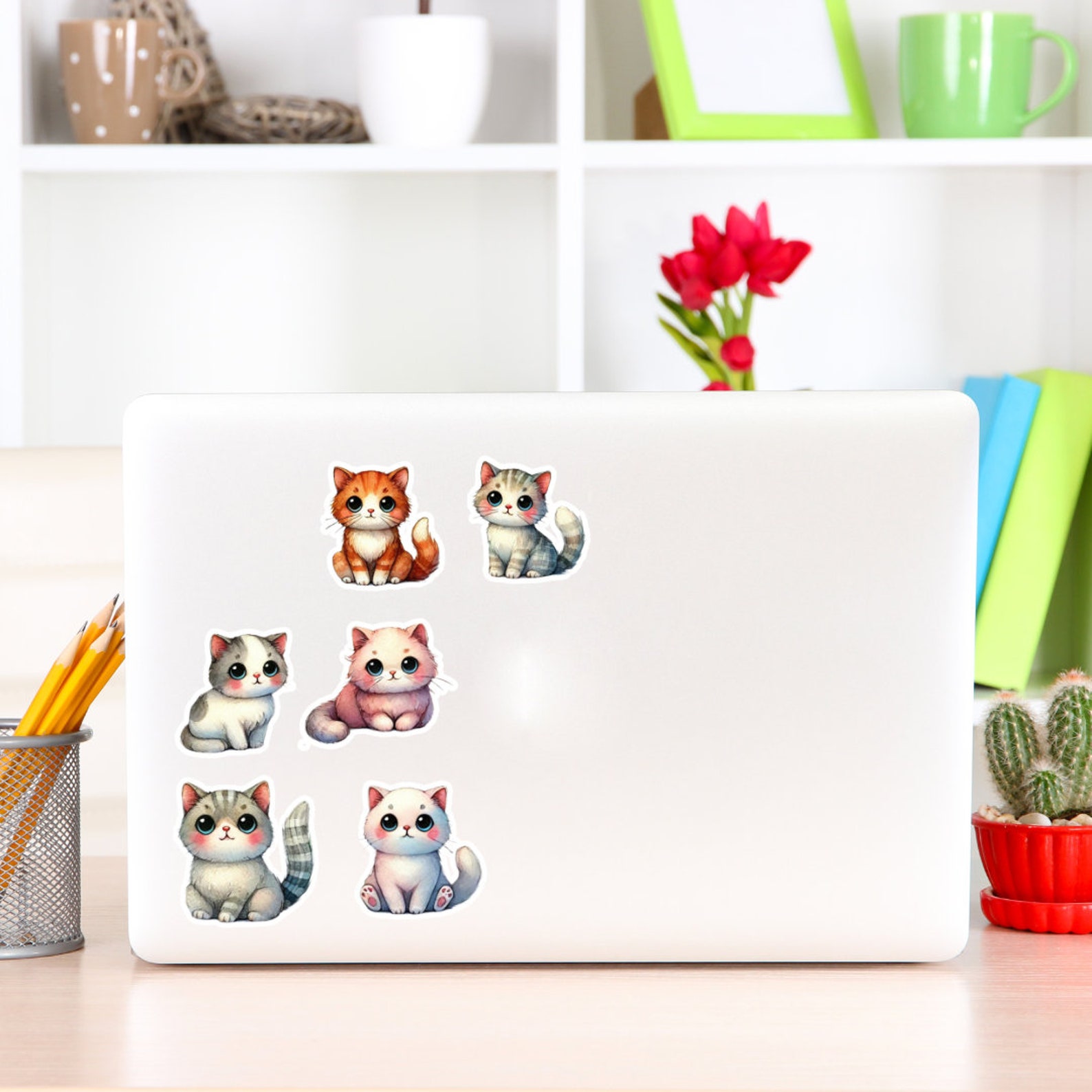 Cat Printable Stickers Pack, Cute Sticker, Print and Cut Sticker ...
