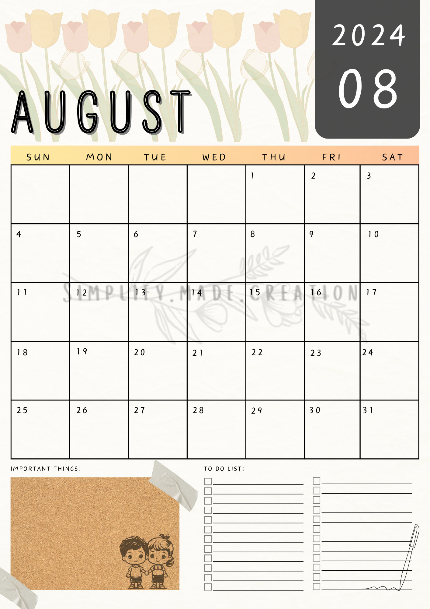 2024 2025 School Calendar and Monthly Planner | Instant Download PDF ...