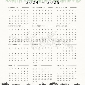 2024 2025 School Calendar and Monthly Planner Instant Download PDF Week ...