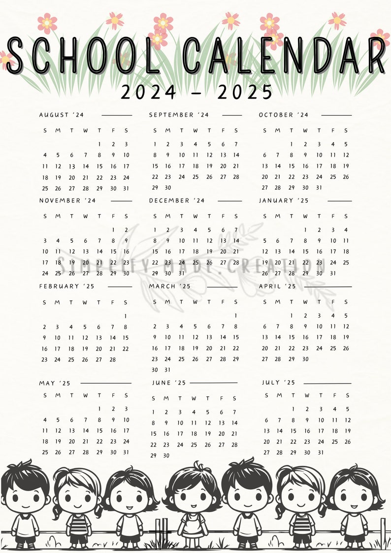 2024 2025 School Calendar and Monthly Planner | Instant Download PDF ...