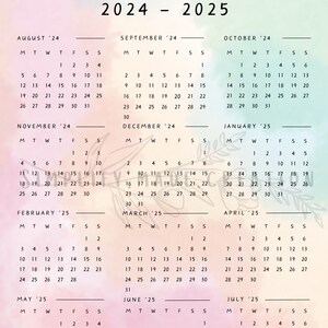 Year at a Glance School Calendar 2024-2025, A4 & A3 Size, Monday/sunday ...