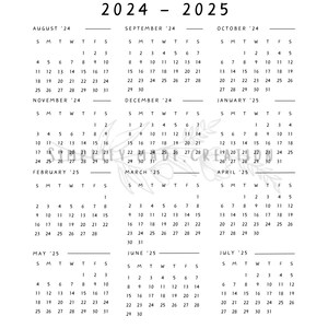 2024 2025 School Calendar and Monthly Planner | Instant Download PDF ...