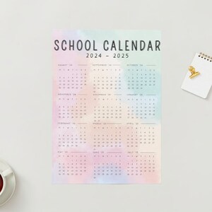 Year at a Glance School Calendar 2024-2025, A4 & A3 Size, Monday/sunday ...