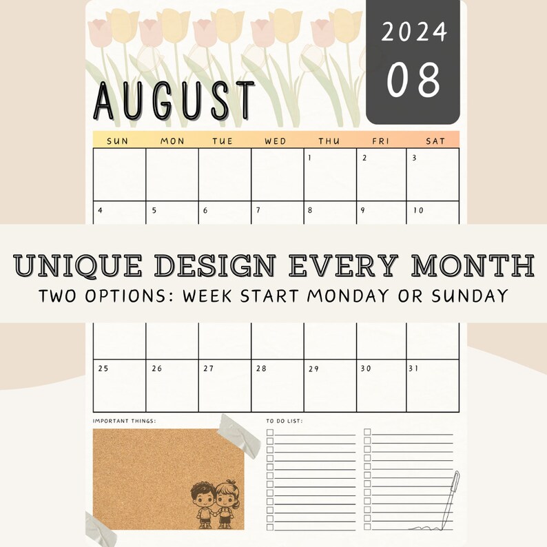 2024 2025 School Calendar and Monthly Planner | Instant Download PDF ...