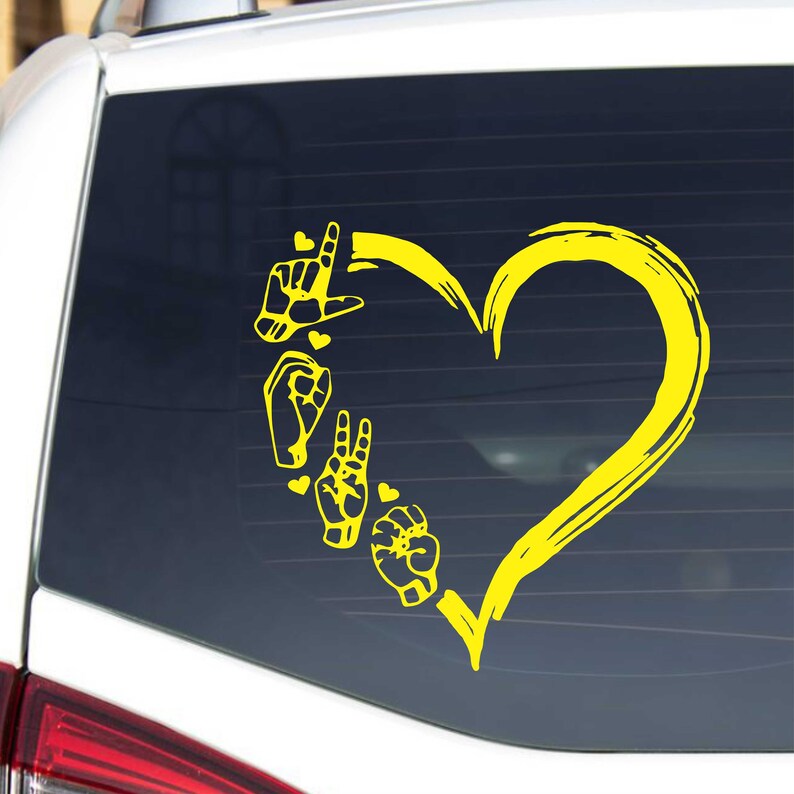 LOVE HEART ASL - Sign Language Decal - Etsy