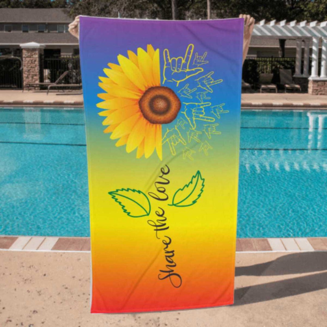 Share the Love PRIDE ASL Luxury Beach Towel - Etsy