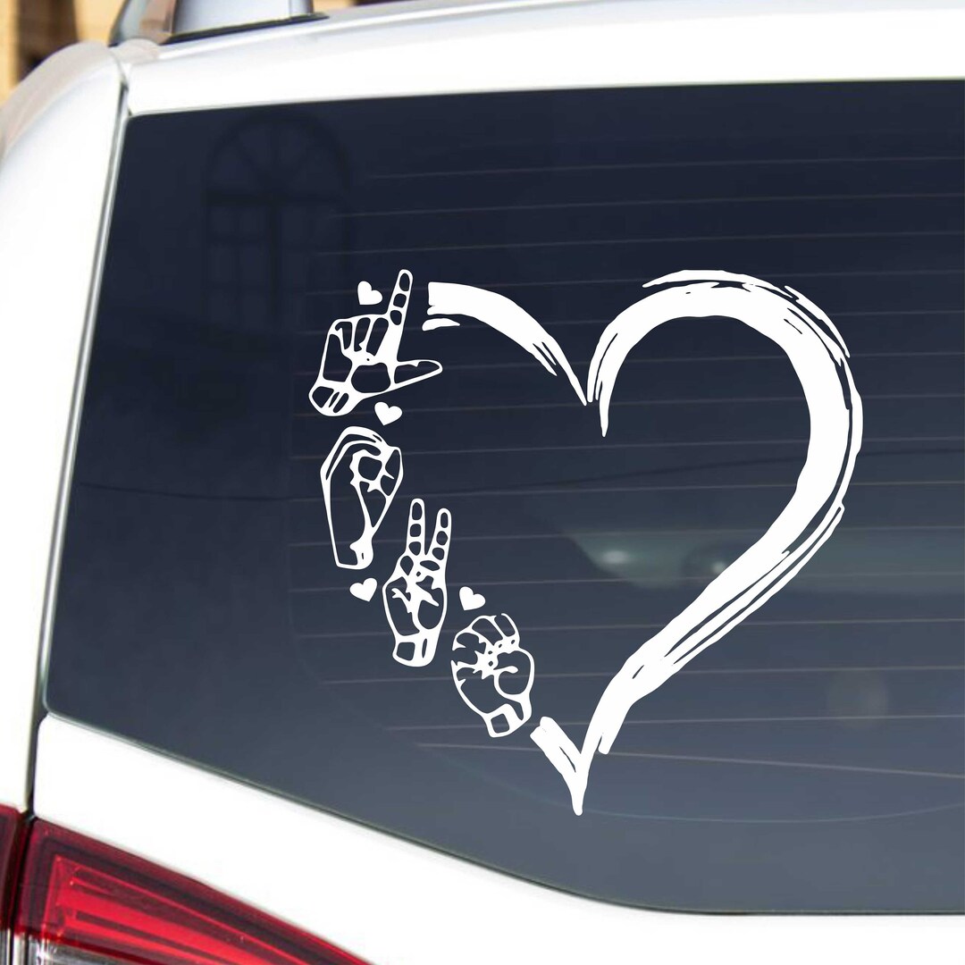 LOVE HEART ASL - Sign Language Decal - Etsy