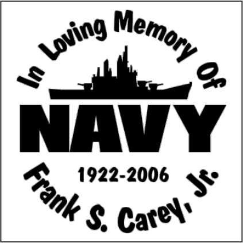NAVY Destroyer - Celebration of Life Decal - Etsy