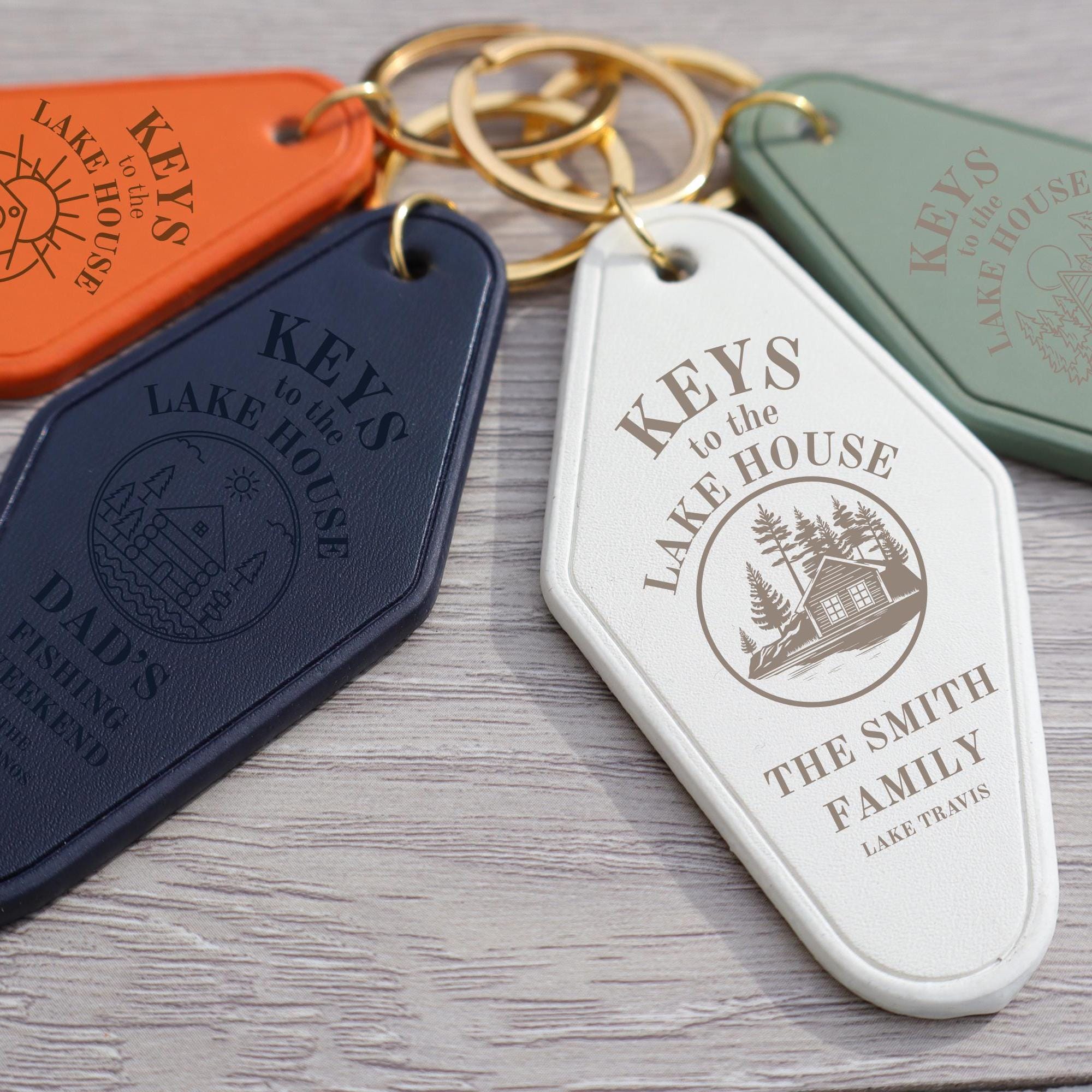 Personalized Lake House Keychain, Retro Motel Key Ring, Handmade - Etsy