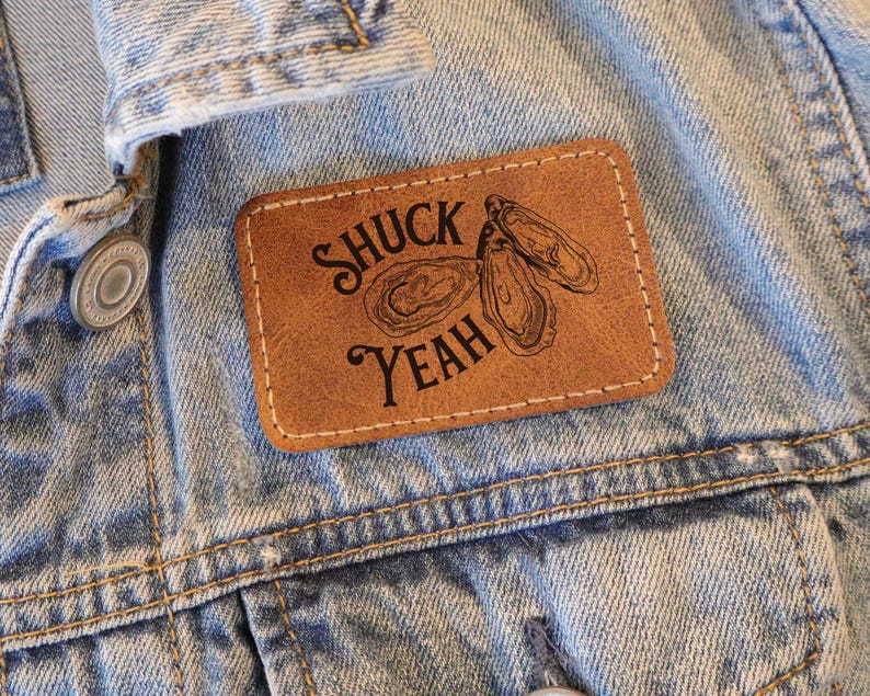 Oyster Theme Leather Patch: New Orleans, New England, Southern Iron On ...
