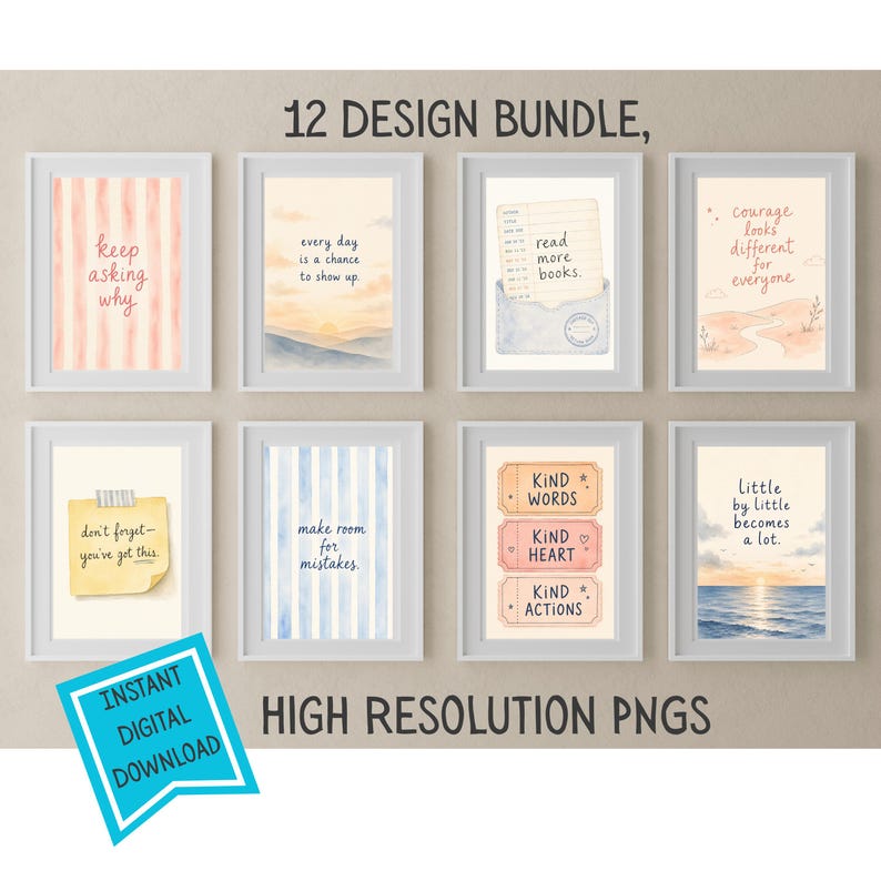 Motivational Classroom Gallery for Back to School, Watercolor Stripes ...