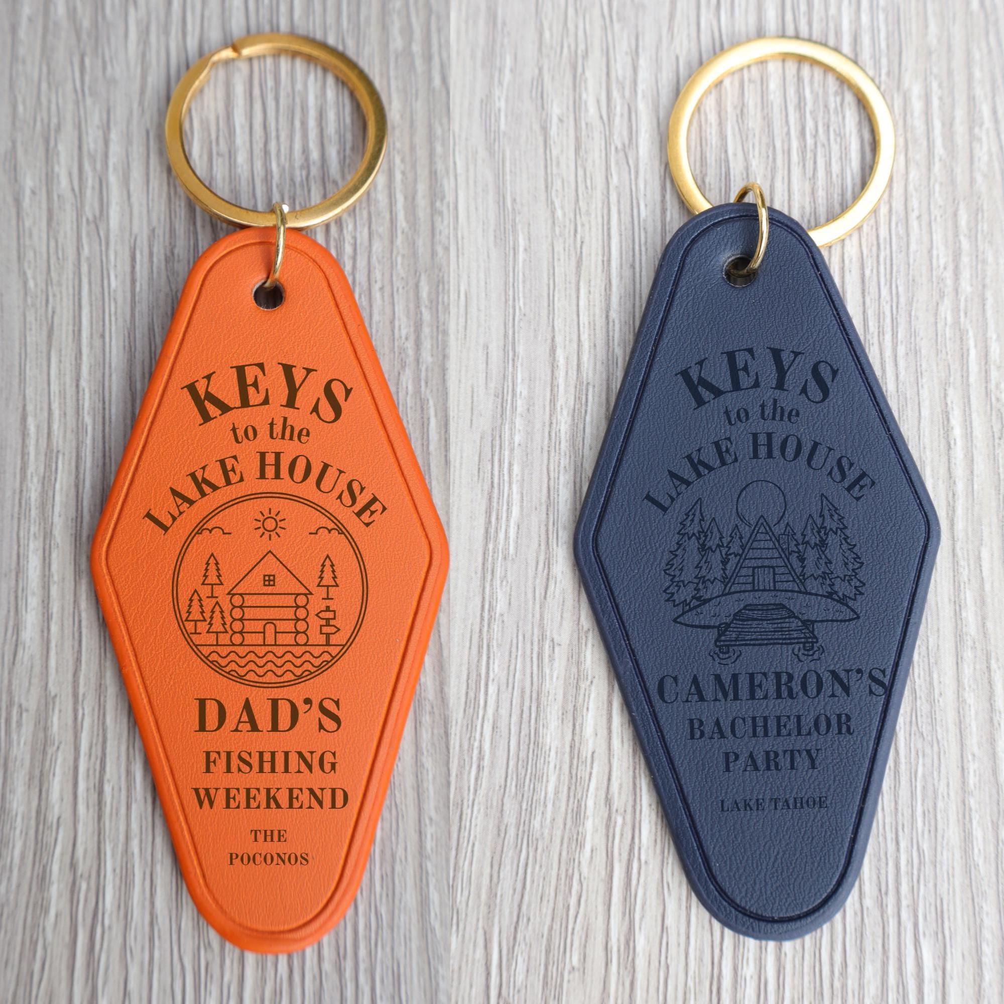Personalized Lake House Keychain, Retro Motel Key Ring, Handmade - Etsy