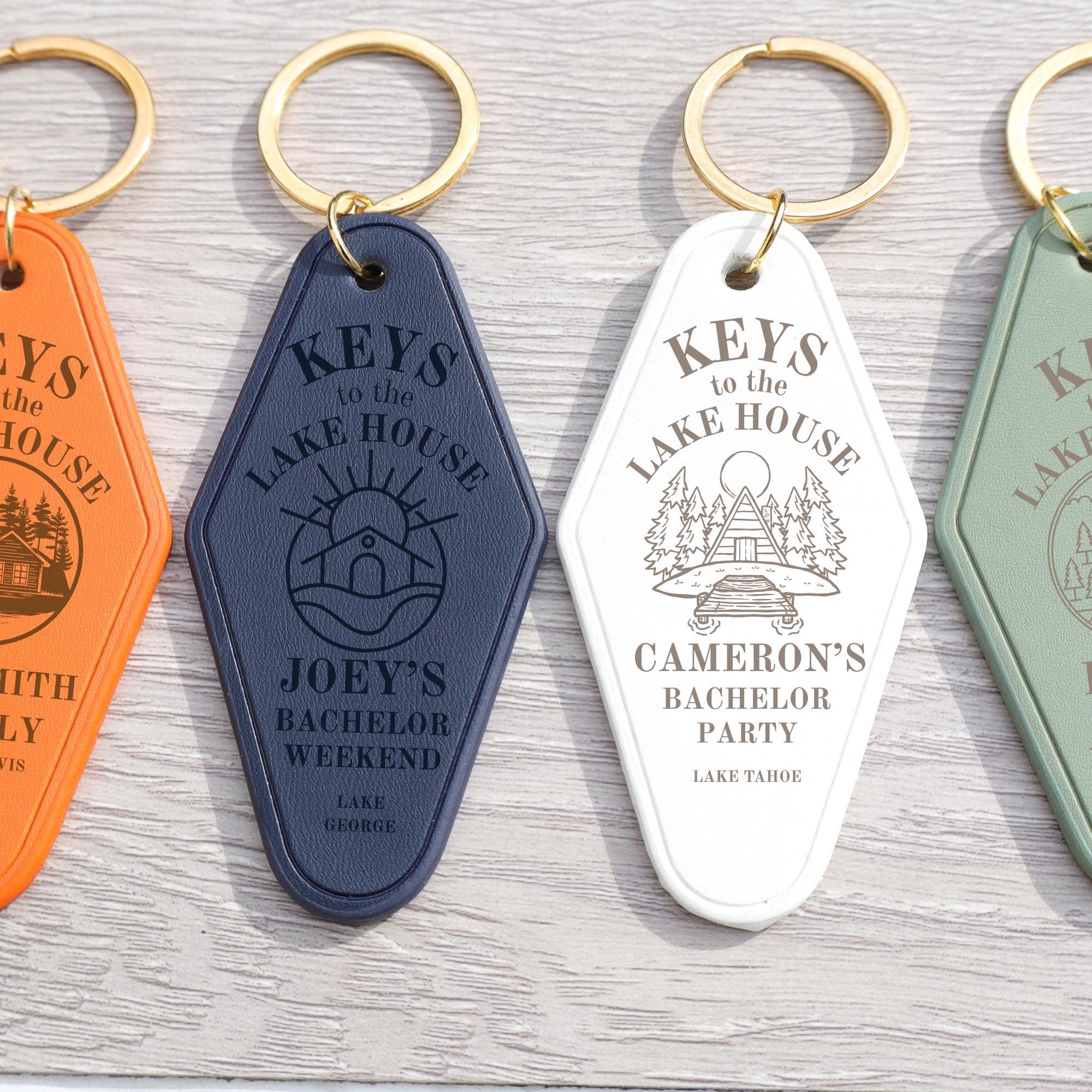 Personalized Lake House Keychain, Retro Motel Key Ring, Handmade - Etsy