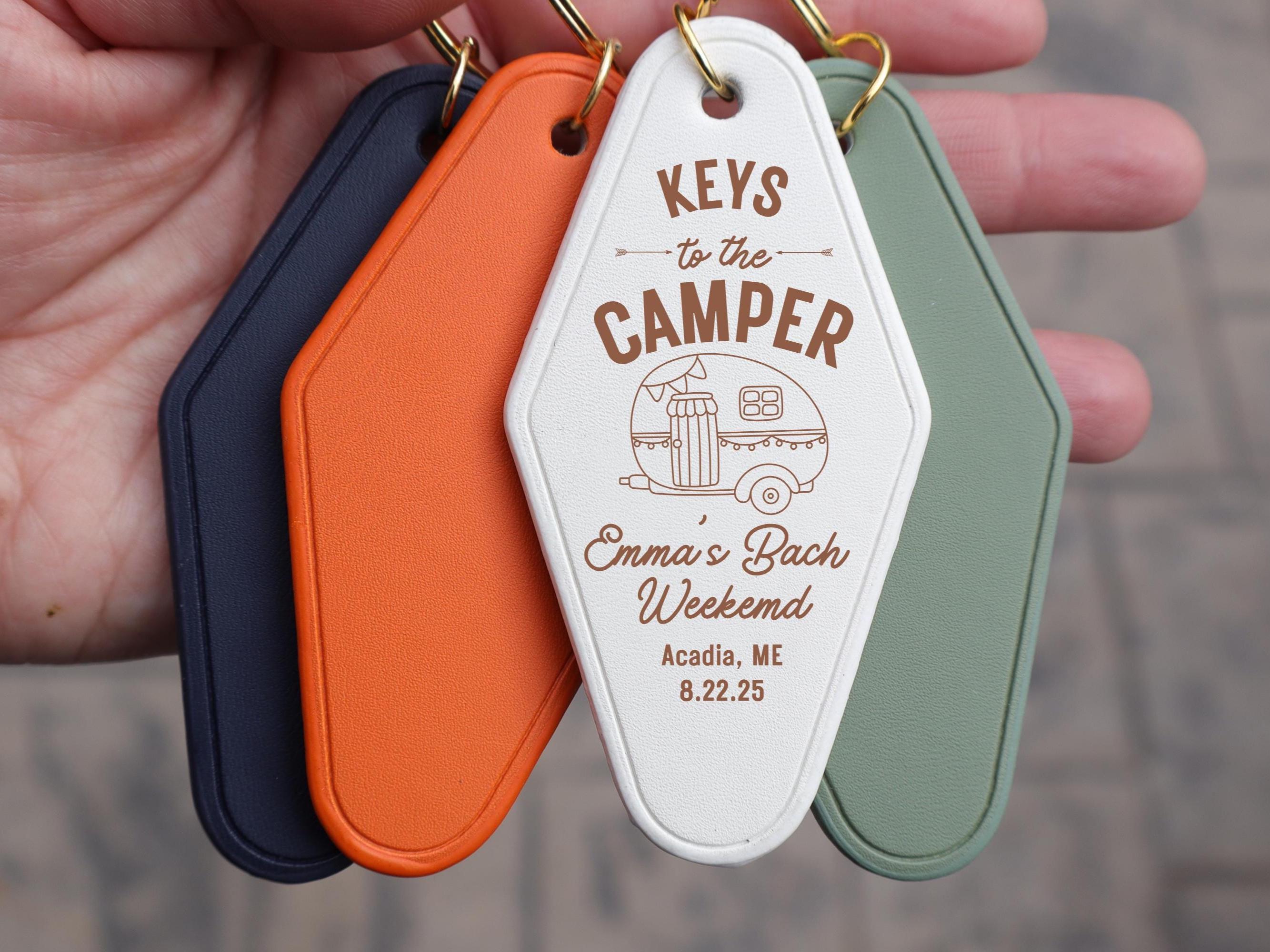 Bachelorette Camper Party Motel Keychain, Camping Batch Weekend, Custom ...