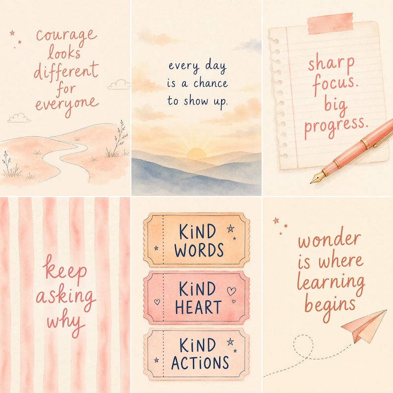Motivational Classroom Gallery for Back to School, Watercolor Stripes ...