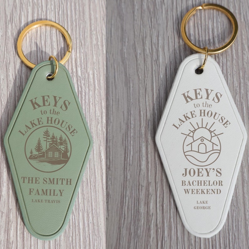 Personalized Lake House Keychain, Retro Motel Key Ring, Handmade - Etsy