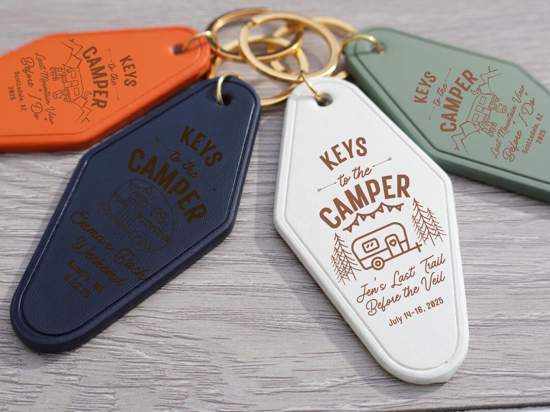 Bachelorette Camper Party Motel Keychain, Camping Batch Weekend, Custom ...
