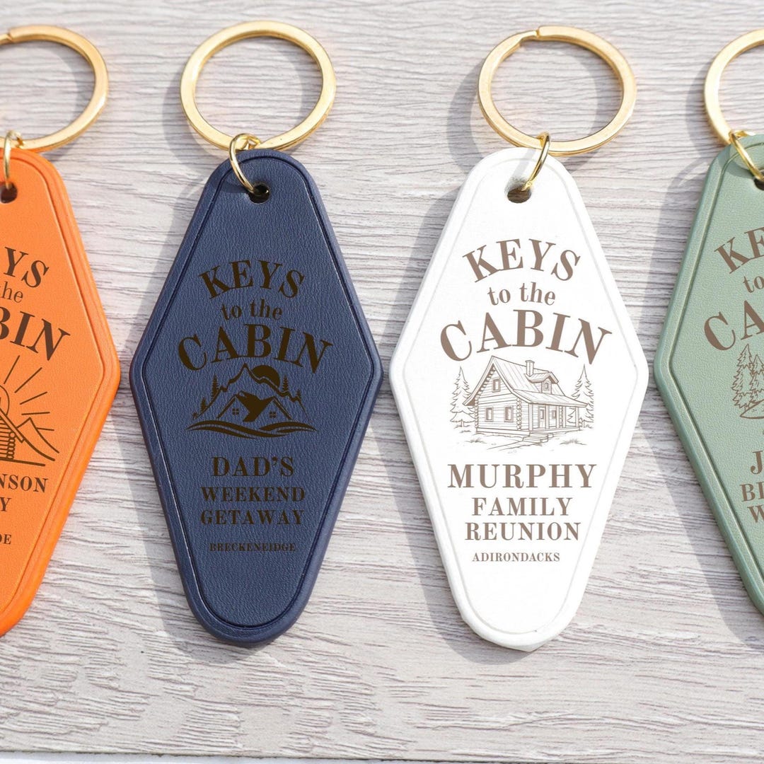 Cabin Keys Keychain, Retro Motel Style, Personalized Family Gift - Etsy