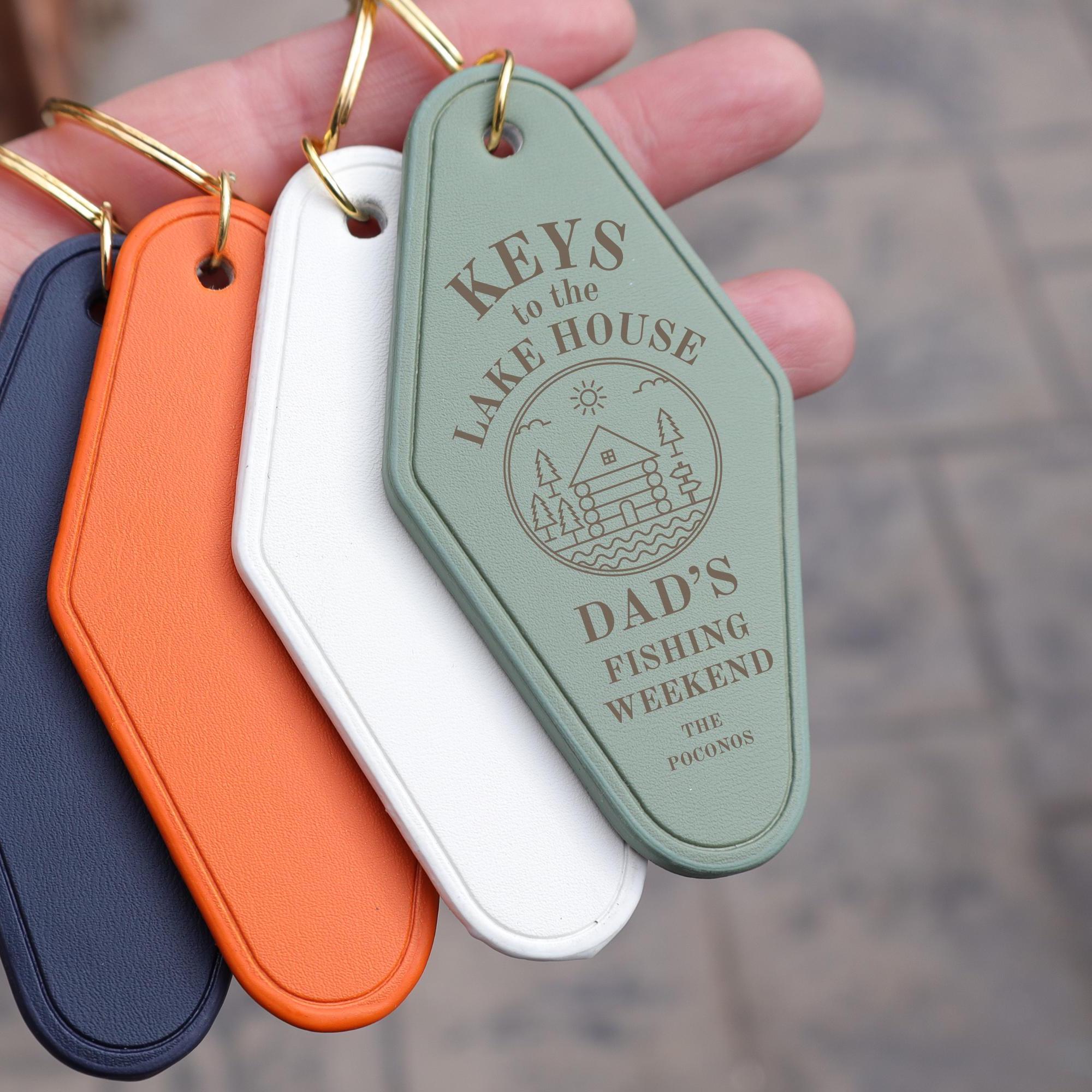 Personalized Lake House Keychain, Retro Motel Key Ring, Handmade - Etsy