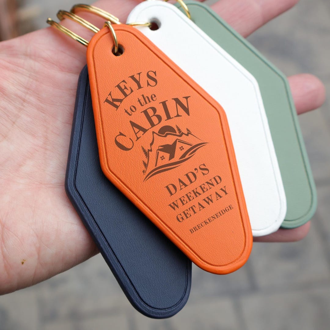 Keys to the Cabin Keychain, Retro Motel Key Tag, Camping Gift for Dad ...