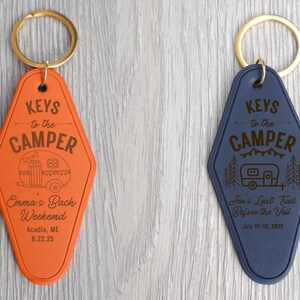 Bachelorette Camper Party Motel Keychain, Camping Batch Weekend, Custom ...